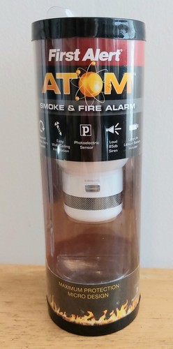 First Alert ATOM Smoke & Fire Alarm New in Box Sealed Photoelectric ...