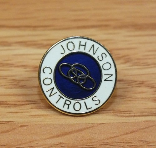 Johnson Controls Blue White & Gold Tone Collectible Advertising Pin ...