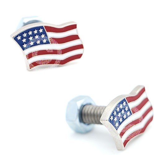 2 3D Cast Aluminum - Custom License Plate Frame Tag Bolts - " USA ...