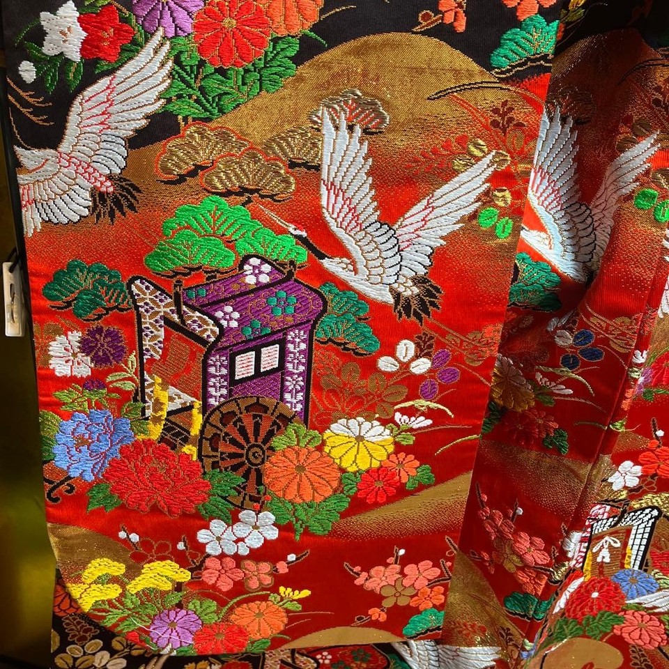 Nice Japanese Iro-Uchikake Pure Silk Nishijin Ori Pure Silk Kimono | eBay