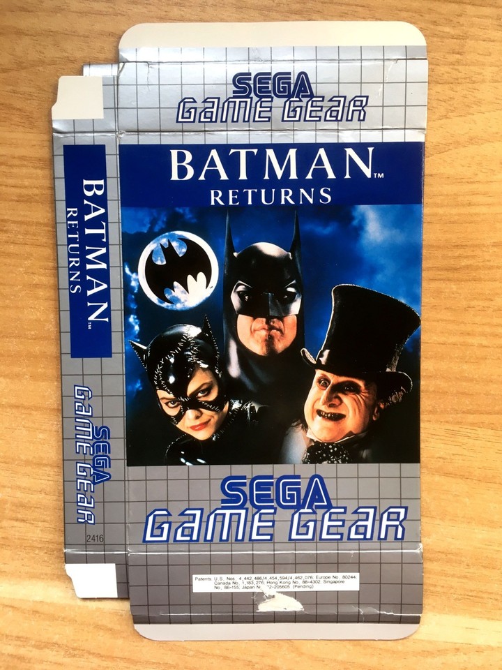 BATMAN RETURNS - BOÎTE VIDE 100% ORIGINALE SEGA GAME GEAR PAL EURO ...