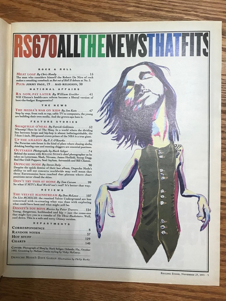 Vintage Rolling Stone Magazine Nov 25 1993 Issue 670 (Shaquille O'Neal ...