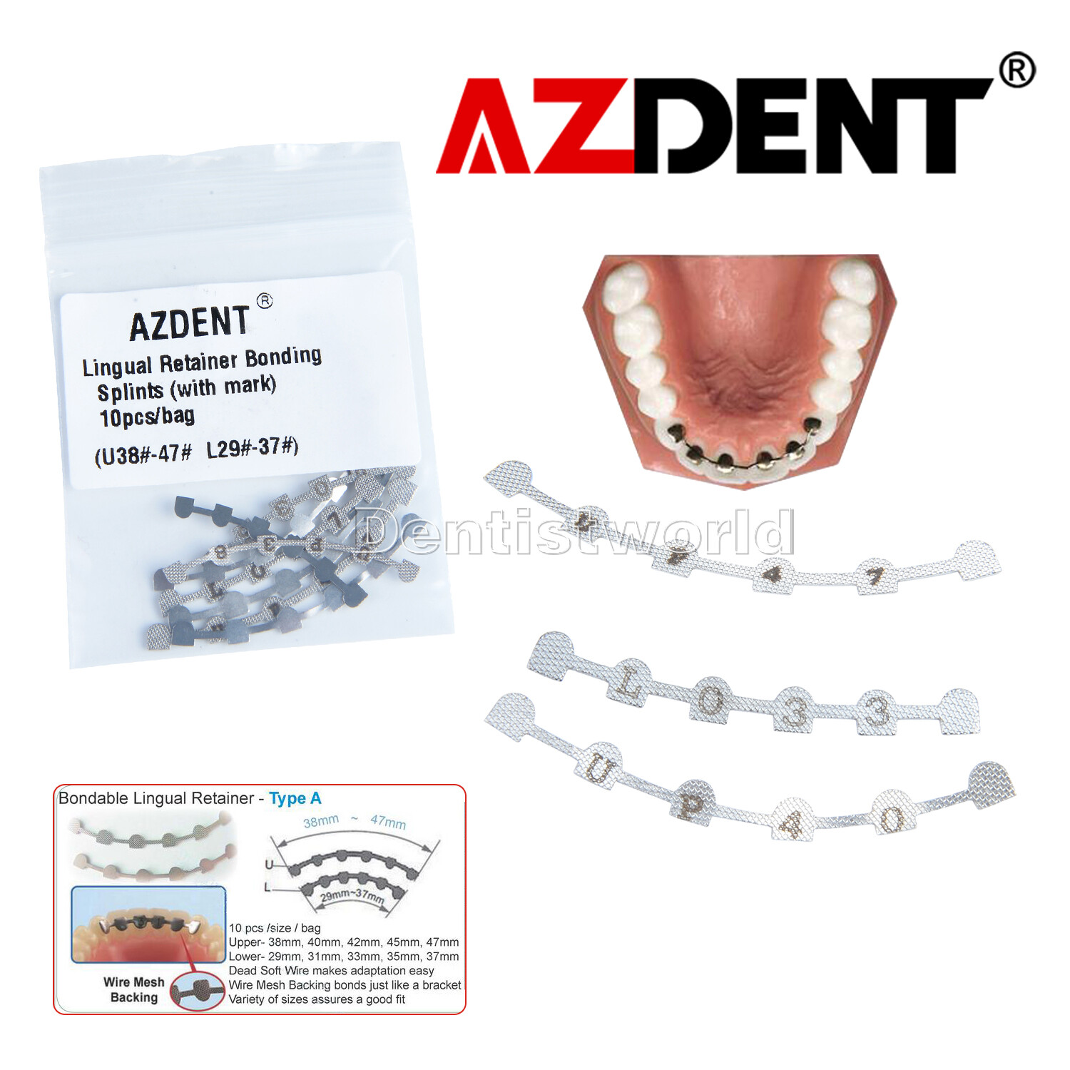 Dental Orthodontic Lingual Retainer Teeth Bonding Splints with Mark ...