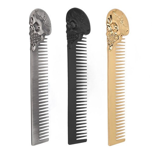 Pocket Beard Comb Zinc Alloy Skull Pattern Hair Styling Mustache ...