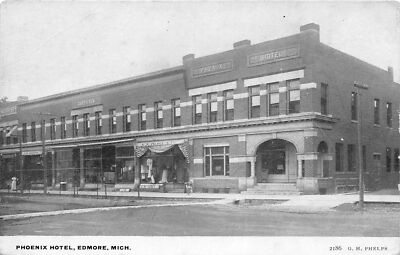 J59/ Edmore Michigan Postcard c1910 Phoenix Hotel Building 329 | eBay