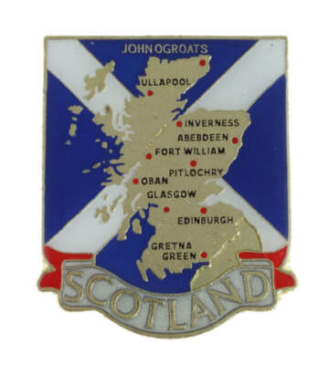 Scotland Map Metal Pin Badge Featuring Aberdeen Edinburgh Glasgow ...