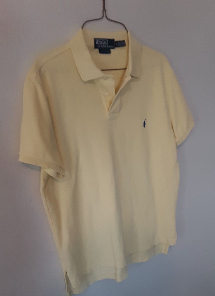 Ralph Lauren Mens Pale Yellow Polo Custom Fit Medium | eBay