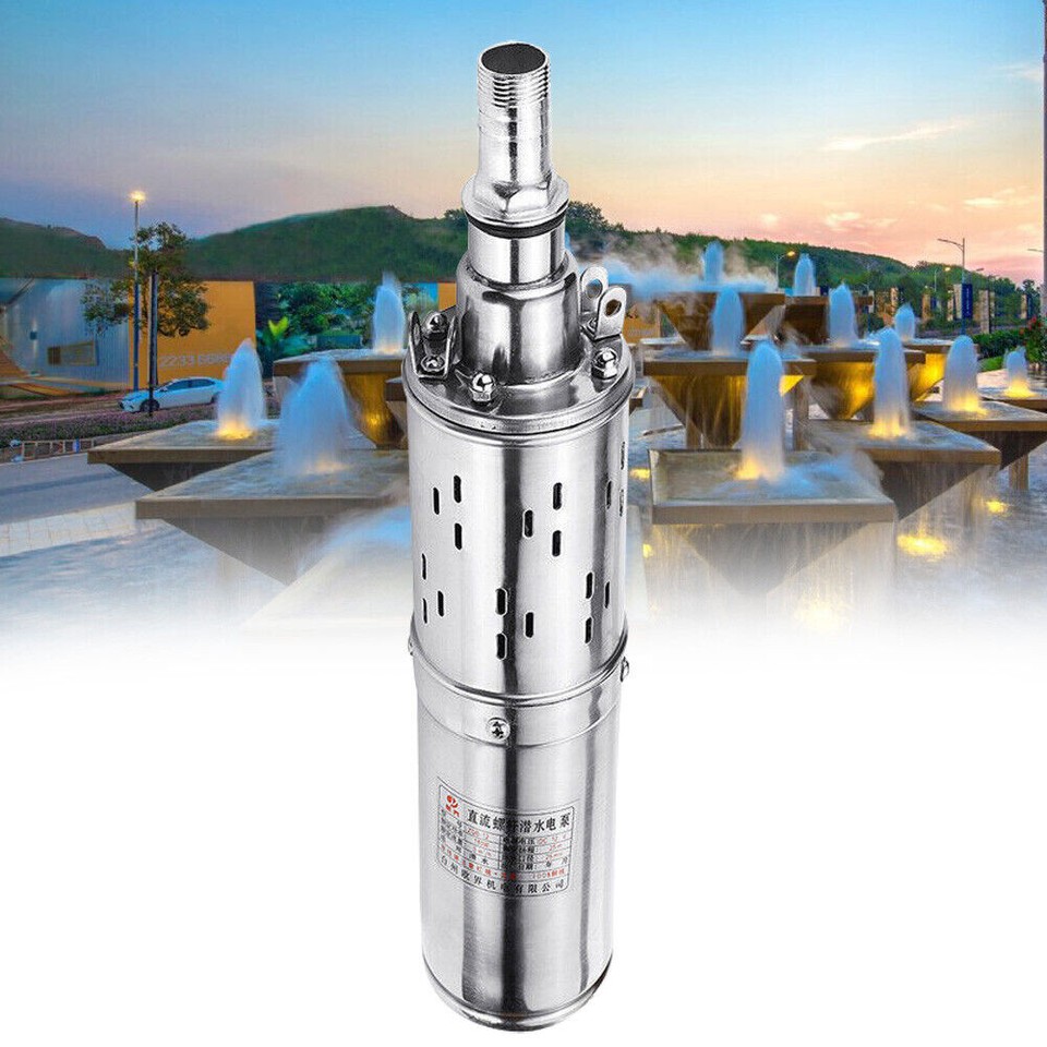 12V/24V/48V Solar Power Water Pump Bore Hole Deep Well Farm Ranch DC ...