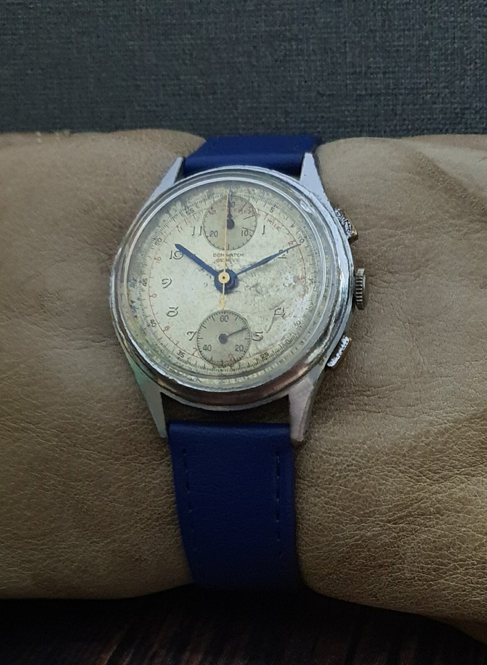 RARE! DOM CHRONOGRAPH PILOT VENUS c.170 WWII VINTAGE 40's RARE 17J ...