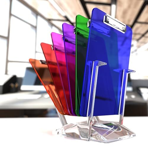 Kiggos 6 Pack Plastic Clipboards Colored Transparent Clear Clip Boards ...