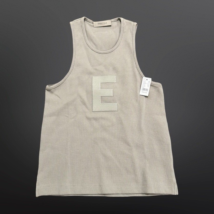 Fear of God Essentials Waffle Knit Tank Top - Light Oatmeal - Size ...