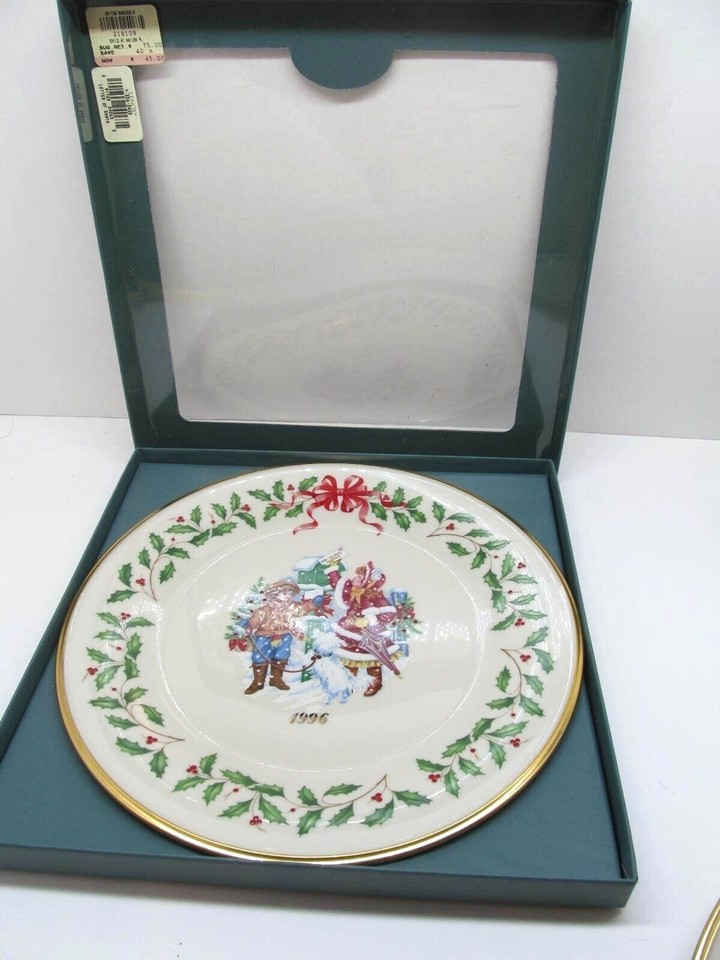 Lenox Annual Holiday Christmas Plate 1996 Letter of Santa Sixth in ...