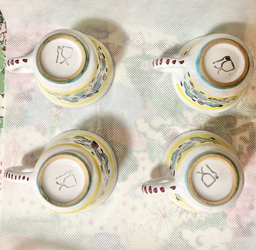 Set of 4 Deruta Italian Pottery Floral Demitasse / Espresso Cups | eBay