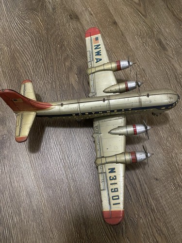 Litho "ALPS" NWA NorthWest Airline Antique Tin Toy Airplane Japan ...