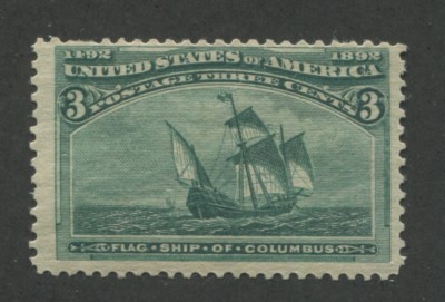 1893 US Stamp #232 3c Mint Hinged F/vf Original Gum Catalogue Value $40 ...