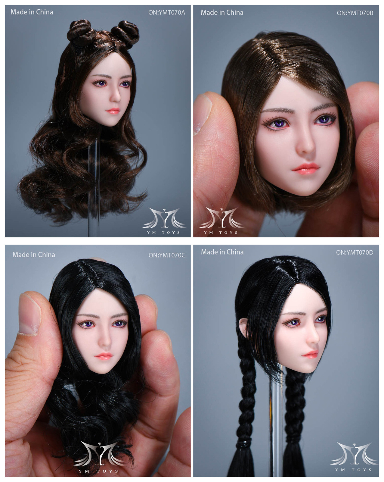 YMTOYS YMT070 1/6 Xiao Cang Asia Girl Head Sculpt Fit 12'' Pale Skin ...
