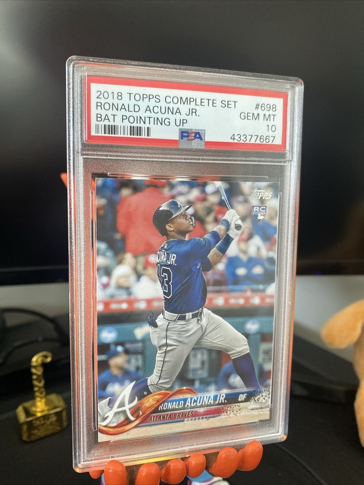 2018 TOPPS COMPLETE SET RONALD ACUNA JR. RC BAT POINTING UP GEM MT PSA ...