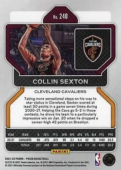 Collin Sexton 2021-22 Prizm NBA Basketball - #240 - Cleveland Cavaliers ...