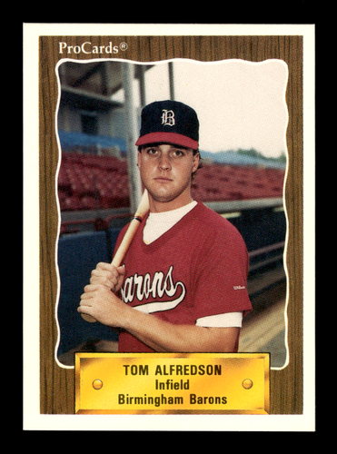 1990 Pro Cards Gatorade # 1394 Tom Alfredson Card ML Birmingham Barons ...