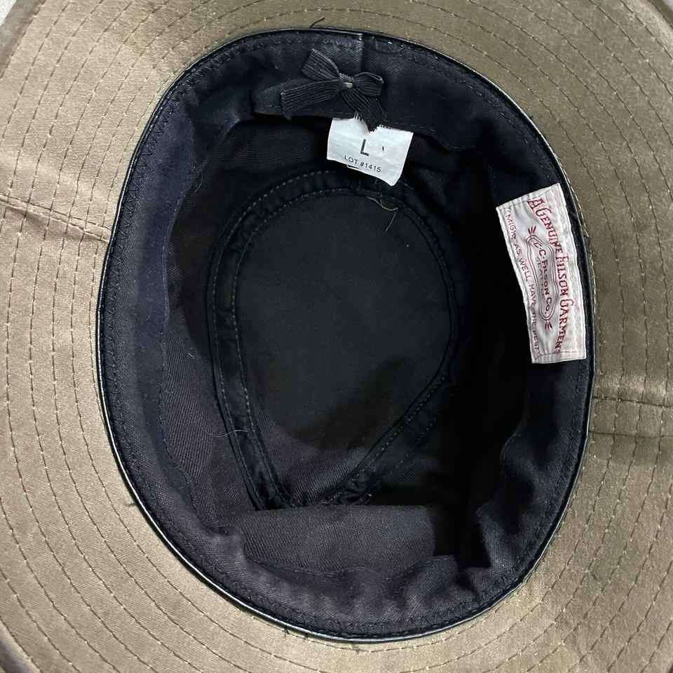 FILSON HAT Men's PACKER Waxed TIN CLOTH Canvas SAFARI GREEN Large ...