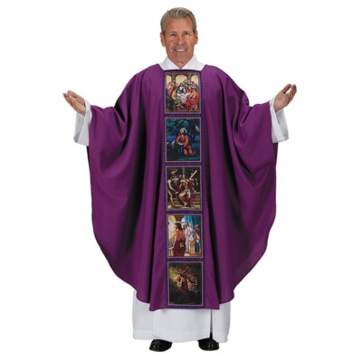 Purple Chasubles, Lenten Story Chasuble and Stole, Purple Chasuble ...