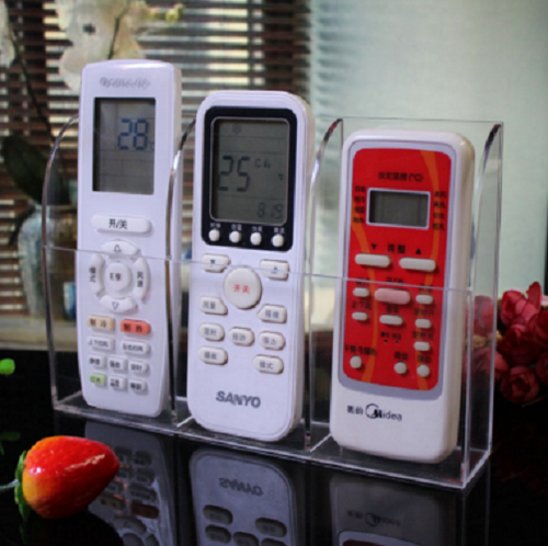 New TV Air Conditioner Remote Control Holder Case Acrylic Wall Mount ...