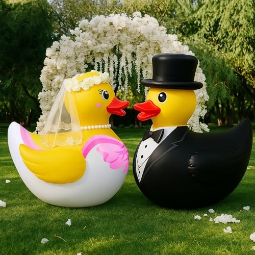 Pcs 4 ft Duck Floatie Inflatable Pool Floats Large Bride Groom 2 ...
