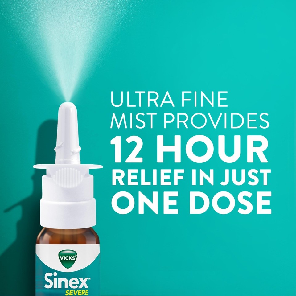 Vicks Sinex SEVERE Nasal Spray Original Ultra Fine Mist, 2-Pack, 0.5 FL ...