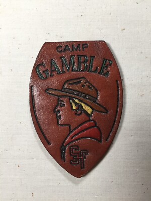 Camp Gamble dark paint St Louis Area Council BSA Leather Patch | eBay