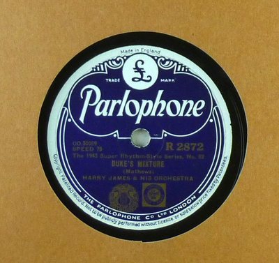 10 " Shellac - Harry James - Back Beat Boogie/Duke's Mixture - A25 ...