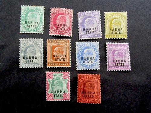 nystamps British Indian States-Nabha Stamp # 27//36 Mint OG H $70 ...