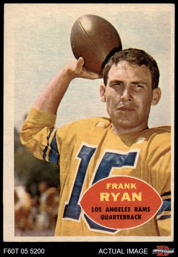 1960 Topps #62 Frank Ryan Rams RC Rice 3 - VG | eBay