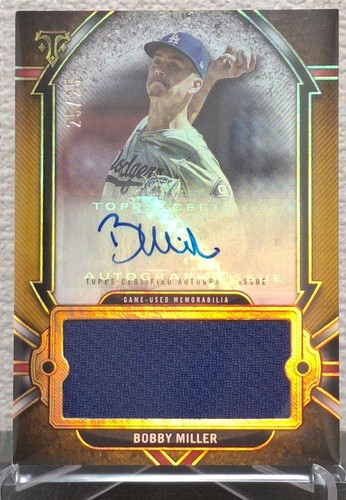 Bobby Miller 2024 Topps Triple Threads Auto Baseball Card - Near Mint ...