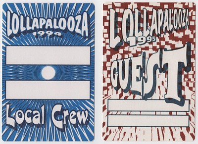 Lollapalooza Lot Of 2- Cloth Backstage Passes For The 1994 And 1995 ...