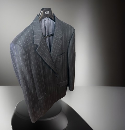 Canali Charcoal Grey Striped Wool Blazer/Sport/Suit Jacket 48R 2 Button ...