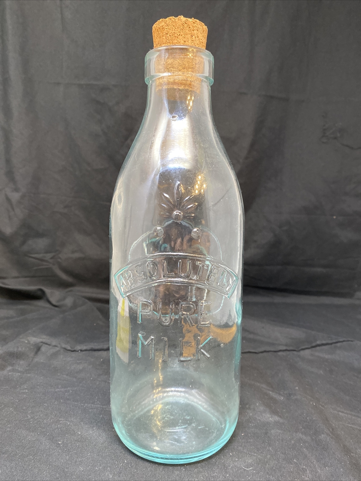 10" VINTAGE ABSOLUTELY PURE MILK GLASS DAIRY BOTTLE "Made in Italy" | eBay