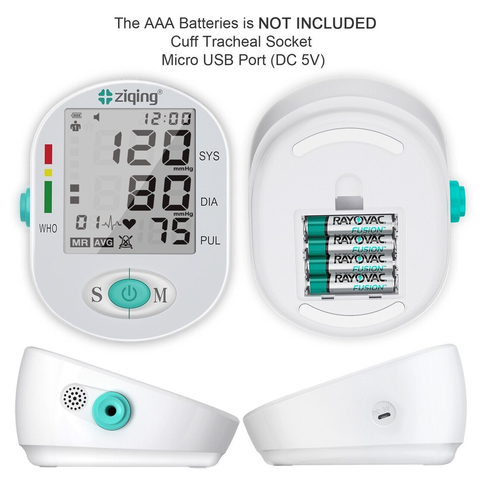 Digital Blood Pressure Monitor Upper Arm Heart Rate Machine BP Large ...