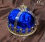 Blue Velvet Crown Imperial Medieval Tiara Diadem For Men Pageant Party ...