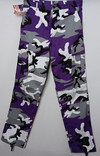 Rothco Cargo Pants S 31×31.5 Camouflage Purple Gray Military Fatigues ...