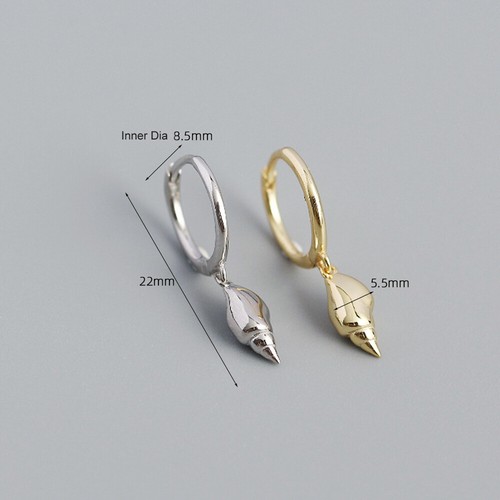925 Sterling Silver Conch Shells Huggie Hoop Dangle Drop Earrings | eBay