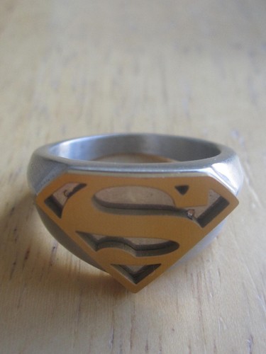 DC Comics Mens Stainless Steel Justice League Superman Logo Ring ...