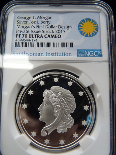 Morgan’s First Dollar Design George T Morgan Silver 1oz Liberty PF70 ...