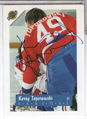 Kerry Toporowski Sharks Autographed 1991 Ultimate #48 w/COA 050125CBCD ...