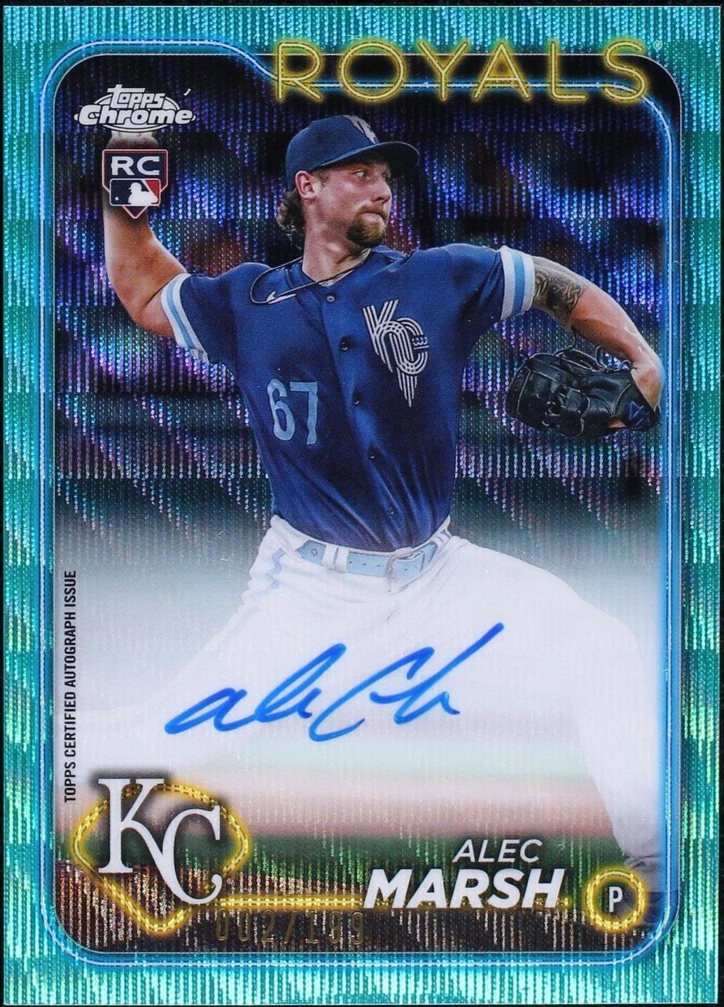 2024 Topps Chrome - Rookie Autographs Alec Marsh #RA-AMA Aqua Wave ...