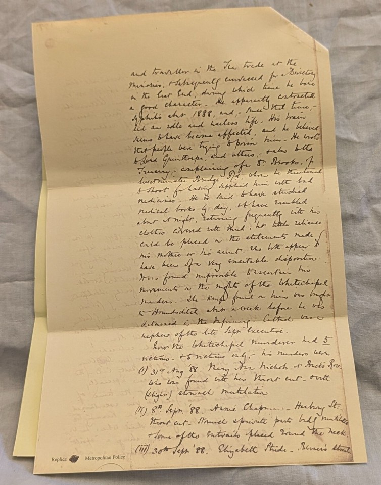 Jack the Ripper Memorabilia Letters Signed White Chapel Serial Killer ...