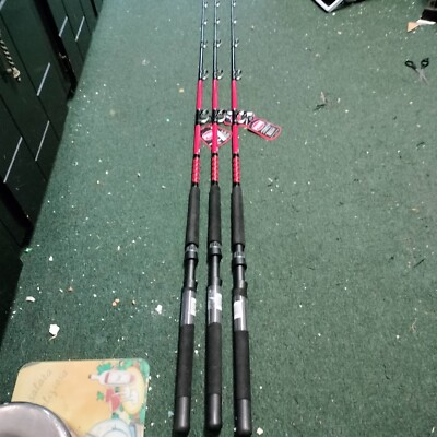 Lot Of 3 Penn Mariner Off Shore Sport Fishing Rods Stand Up Tuna ...