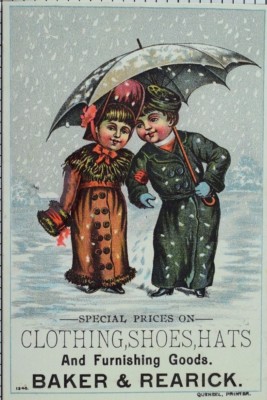 1870's-80's Ladies Lovely Snow Scene, Clothing Ad. Victorian Trade Card ...