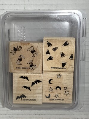 Stampin’ Up 4 Halloween stamps. Bats, Spiders, Candy Corn, Stars ...