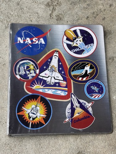 NASA 3 Ring Binder & Folder School Challenger Columbia Skylab 3 Apollo ...
