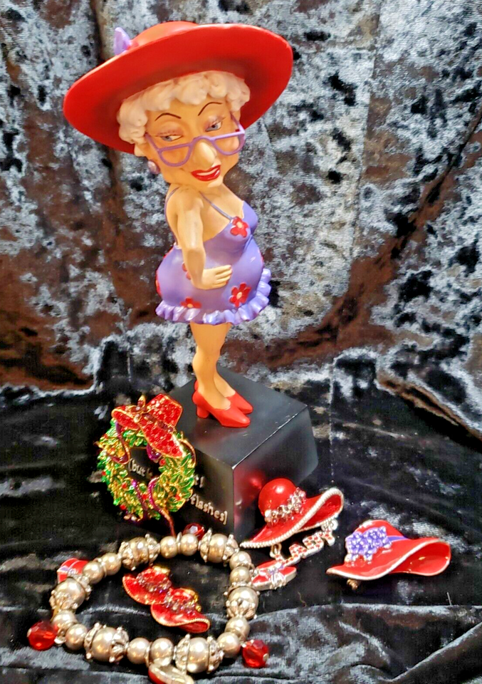 Westland Biddys 2004 Red Hat Bobble Figurine #12800 Still Hot! +5pc ...
